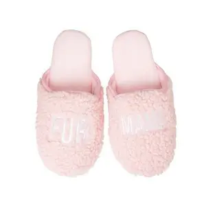Totalee Gift Fur Mama Fabric Slippers - Pink