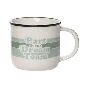 TOTALEE GIFT Part Of The Dream Team Retro Mug Ceramic White 16 Oz - Green