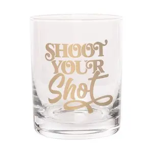 TOTALEE GIFT Shoot Your Shot Rocks Glass 10 Oz - Clear