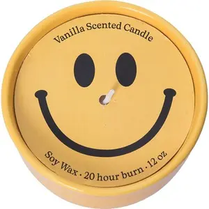 TOTALEE GIFT Smiley Catch All Candle Wax 9 Oz Burn Time 20 - Yellow