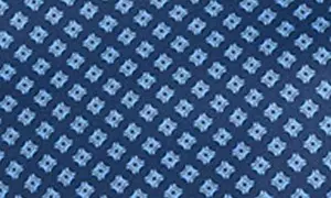 W.R.K Reworked Slim Fit Blue Diamond Print Cotton Dress Shirt - Navy/blue