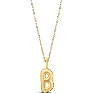 SHYMI Bubble Letter Initial Charm Necklace - Gold