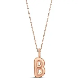 SHYMI Bubble Letter Initial Charm Necklace - Rose