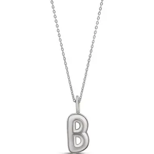 SHYMI Bubble Letter Initial Charm Necklace - Silver
