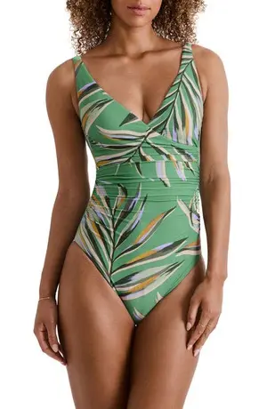 MIMI FLAMINGO Bailey One-piece Swimsuit - Coastal Leaves