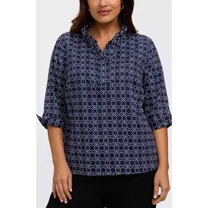 Foxcroft Band Collar Tops