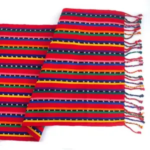 MAYAN HANDS Sololá Table Runner - Red