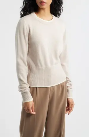 ARTLESS FOREVER Tove Layered Wool & Cashmere Sweater - Stone