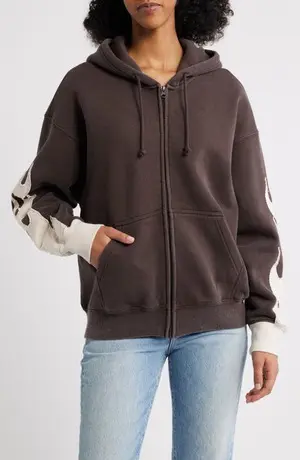 PACSUN Flame Zip-up Hoodie