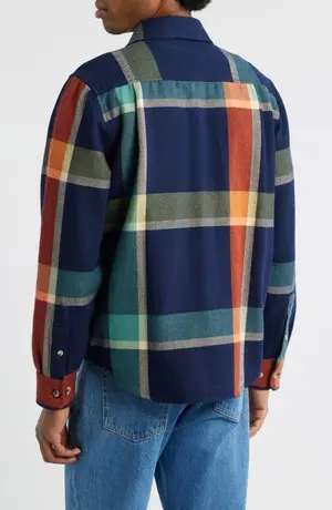 DARK SEAS Mojave Plaid Cotton Flannel Button-up Shirt