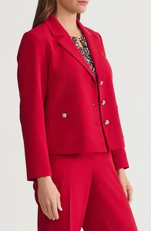 KASPER Single-breasted Crepe Blazer