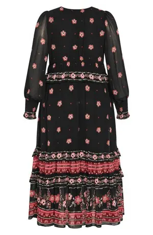 City Chic Cameron Long Sleeve Maxi Dress
