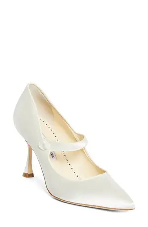Manolo Blahnik Camparinew Pointed-toe Mary Jane Pumps