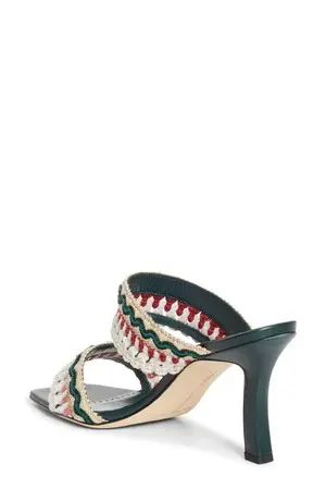 Manolo Blahnik Mabecomu Slide Sandal - Ivory Multi