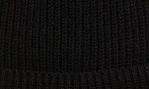 Moncler Logo Patch Cotton Beanie - Black