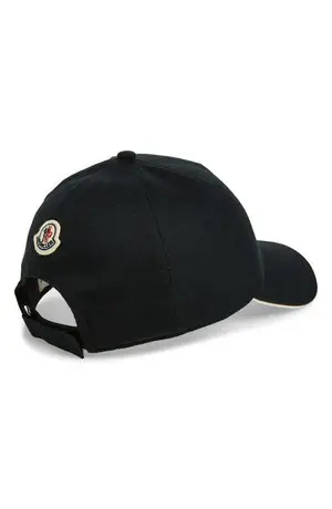 Moncler Logo Embroidered Baseball Cap - Black