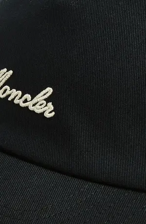 Moncler Logo Embroidered Baseball Cap - Black