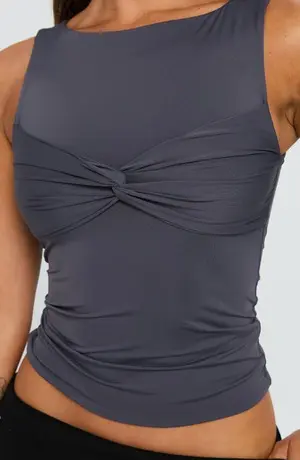 Princess Polly Azaire Twist Front Sleeveless Crop Top