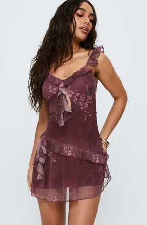 Princess Polly Ballad Floral Ruffle Cocktail Minidress