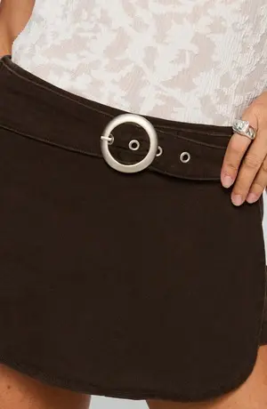 Princess Polly Rookie Belted Denim Skort