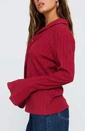 Princess Polly Beatris Bell Sleeve Shirt