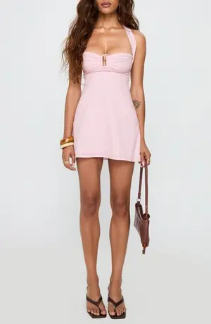 Princess Polly Isabetta Recycled Cotton Halter Minidress