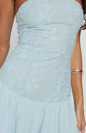 Princess Polly Envie Floral Appliqué Strapless Minidress