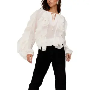 LILY AND LIONEL All Over Ruffle Blouse - Natural