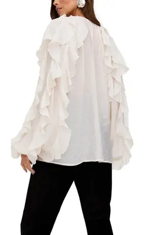 LILY AND LIONEL All Over Ruffle Blouse - Natural
