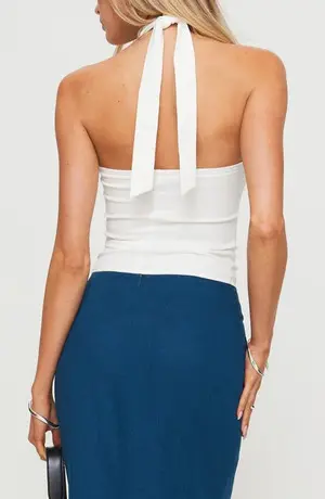 Princess Polly Merril Halter Top - White