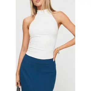Princess Polly Merril Halter Top - White