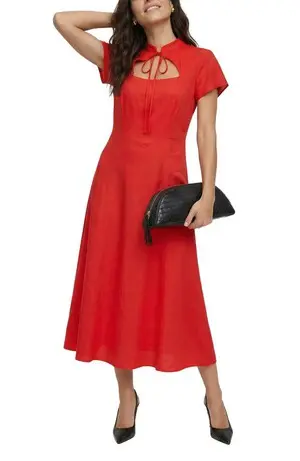LILY AND LIONEL Primrose Midi Dress - Red