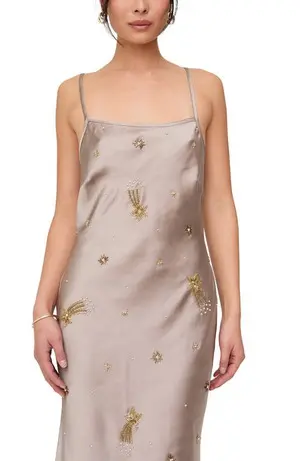 LILY AND LIONEL Starburst Embellished Maxi Dress