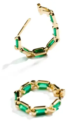 LITO FINE JEWELRY Generosity Agate Hoop Earrings