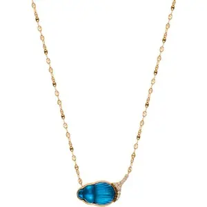 LITO FINE JEWELRY Big Sienna Pendant Necklace With Diamonds - Blue