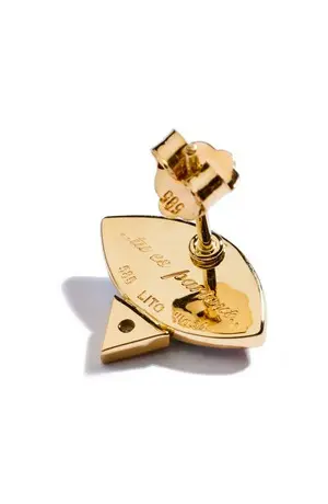 LITO FINE JEWELRY Single Stud Earring With Diamond And Enamel - Blue