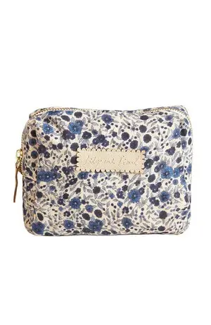 LILY AND LIONEL Printed Cosmetic Bag Blue