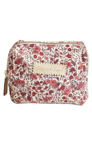 LILY AND LIONEL Printed Cosmetic Bag - Pink