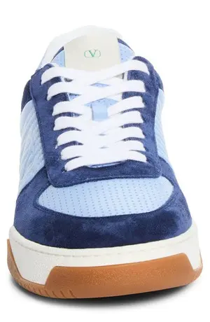 Valentino Garavani Sparity Low Top Sneakers - Popeline Blue Multi
