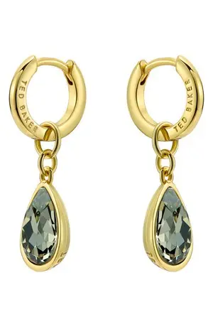 Ted Baker London Divine Crystal Drop Huggie Hoop Earrings