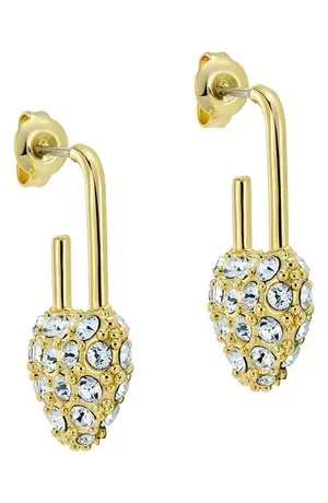 Ted Baker London Payton Crystal Padlock Drop Earrings - Gold Tone/clear Crystal