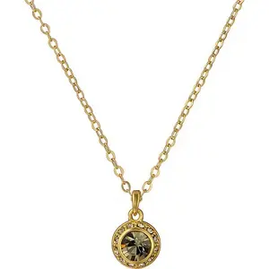 Ted Baker London Soltell Solitaire Crystal Pendant Necklace - Gold Tone/black Crystal