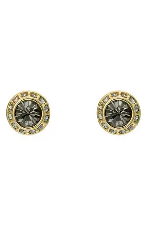 Ted Baker London Soletia Solitaire Crystal Stud Earrings - Gold Tone/black Crystal