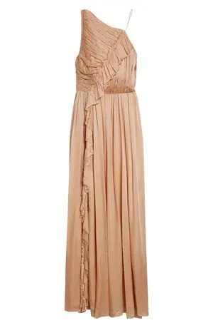 Ulla Johnson Aisha One-shoulder Pleated Maxi Dress - Sand