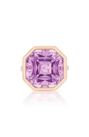 Goshwara Octagon Cut Stone & Pavé Diamond Ring Lavender