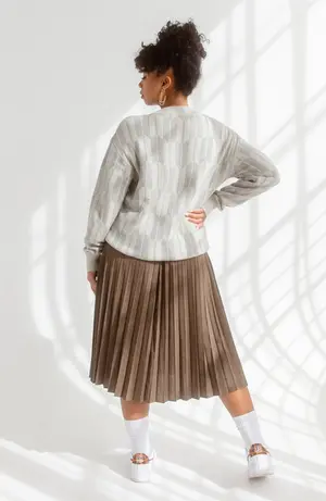 AKASHI-KAMA Arrow Pattern Crewneck Sweater