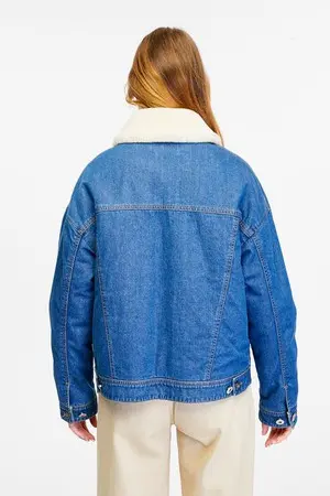 FURNIQ UK Shearling Lined Denim Jacket