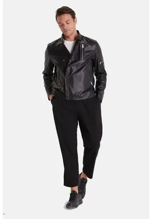 FURNIQ UK Leather Biker Jacket