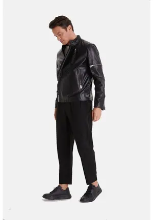 FURNIQ UK Leather Biker Jacket