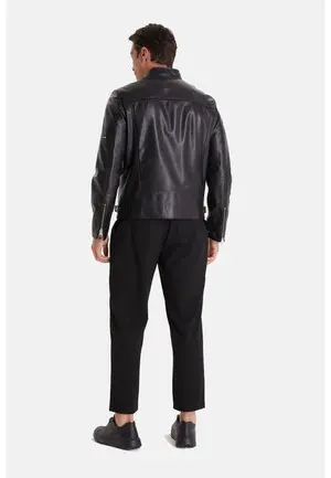 FURNIQ UK Leather Biker Jacket